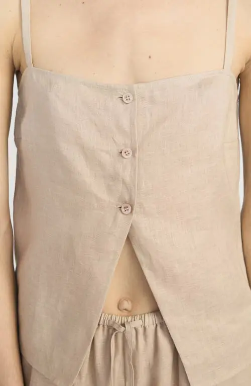 FRAME The Linen Button Camisole - Flax