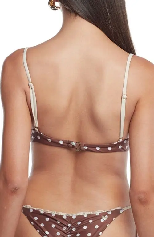 CAPITTANA Lily Polka Dot Underwire Bikini Top - Brown