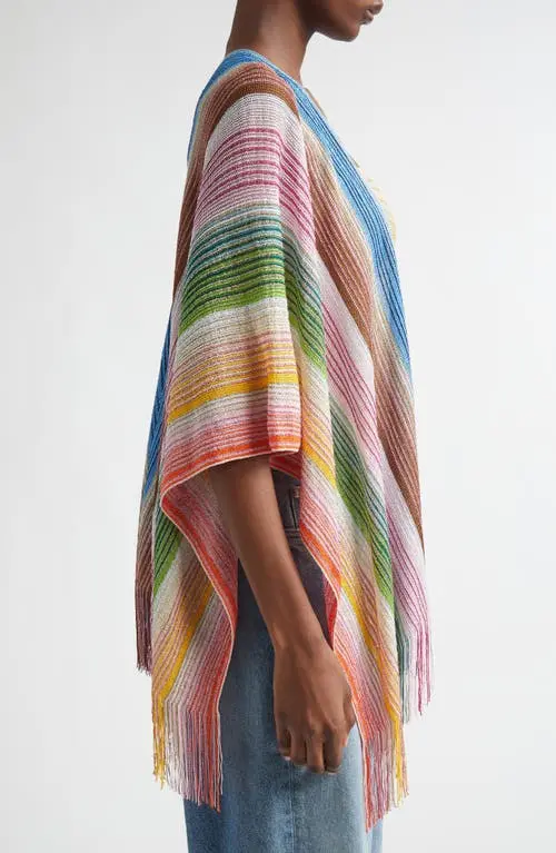 Missoni Stripe Fringe Trim Cape