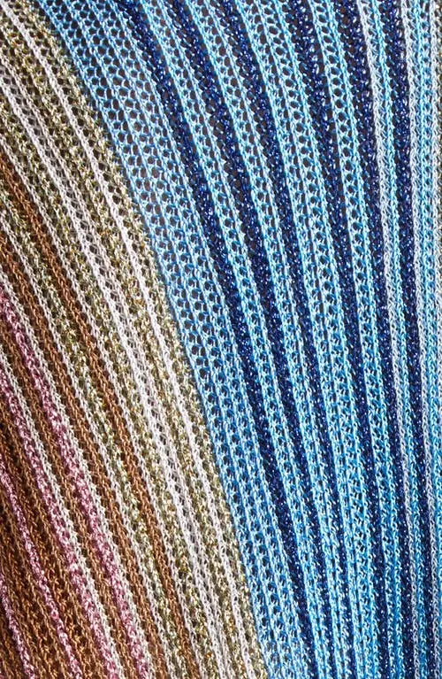 Missoni Stripe Fringe Trim Cape