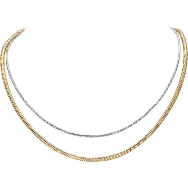 RETRO CHIC Colosseum Layered Necklace - Gold & Silver