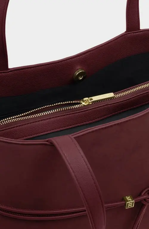 KATIE LOXTON Lori Tote Bag - Cherry Suedette