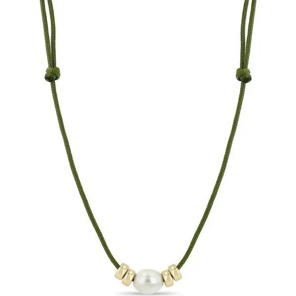 Zoe Chicco Baroque Cultured Pearl Paracord Necklace - 14k Yellow Gold/white Pearl