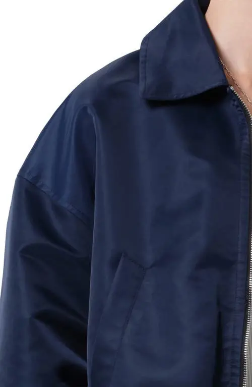 Citizens Of Humanity Bubble Hem Nylon Bomber Jacket - Navy