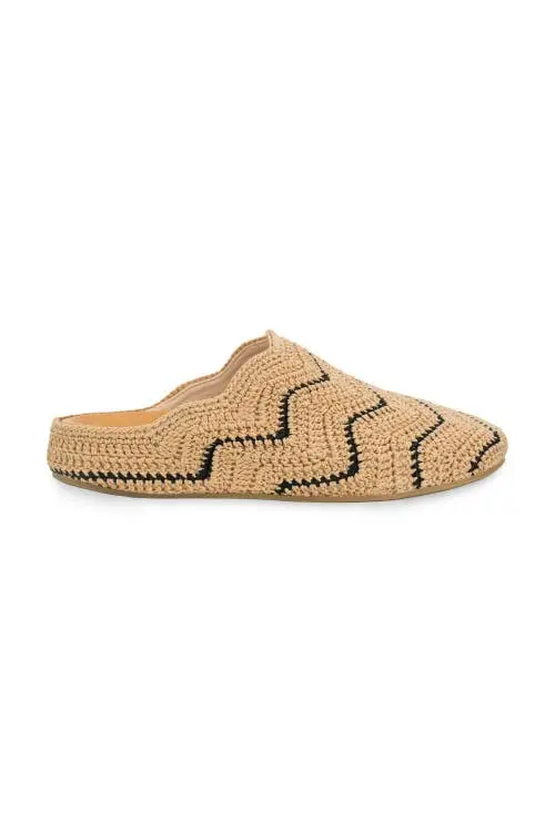 THE SAK Bolinas Crochet Ripple Clogs - Bamboo/black Ripple