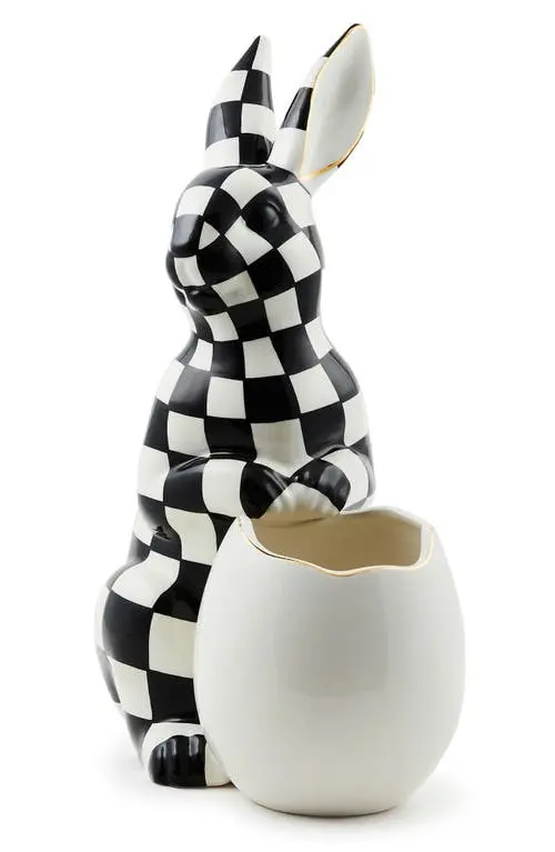 MACKENZIE-CHILDS Check Ceramic Bunny Vase