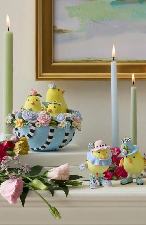 MACKENZIE-CHILDS Patience Brewster Chicks In Egg Figurine