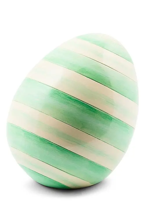 MACKENZIE-CHILDS Mint Stripe Mini Egg - Green