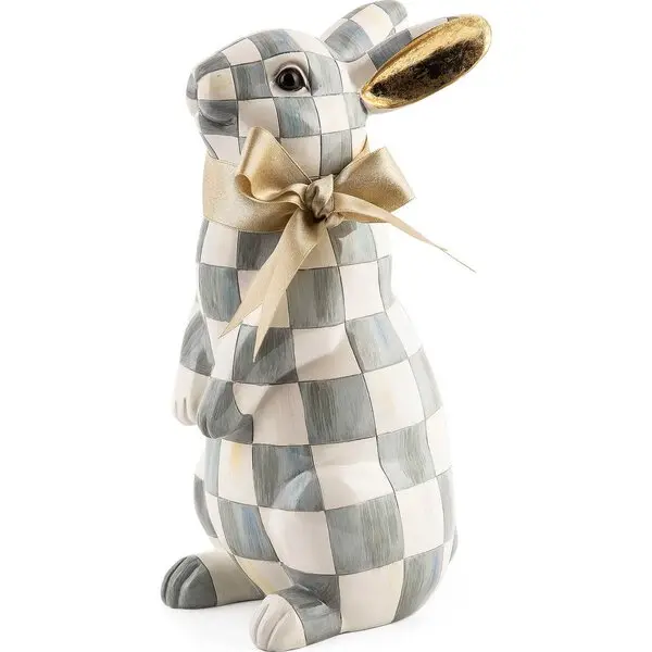 MACKENZIE-CHILDS Sterling Check Standing Bunny - Grey