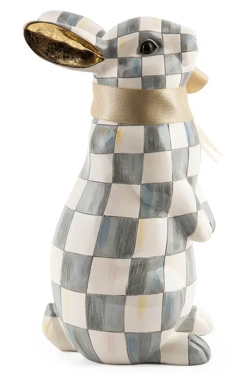 MACKENZIE-CHILDS Sterling Check Standing Bunny - Grey