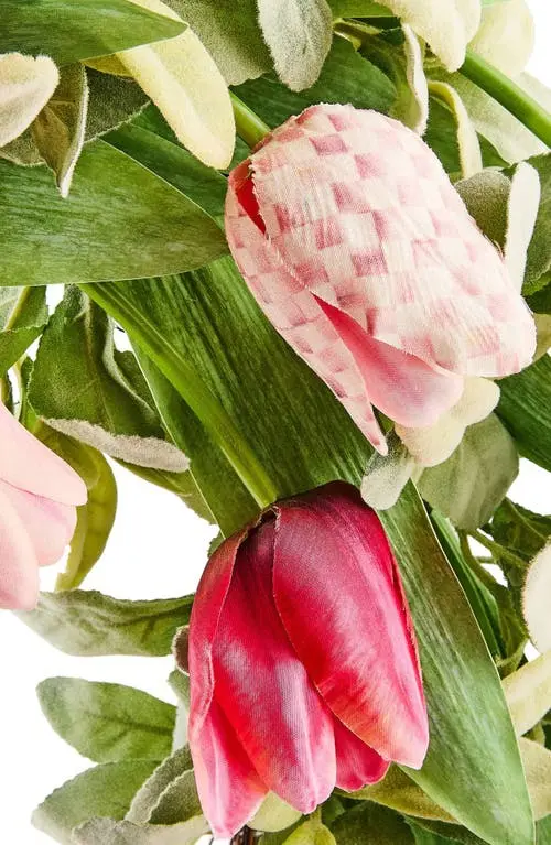 MACKENZIE-CHILDS Rosy Check Tulip 28-inch Wreath
