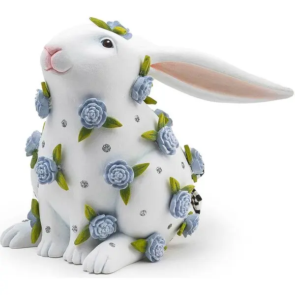 MACKENZIE-CHILDS Patience Brewster Periwinkle Rabbit - White