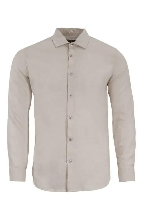LORDS OF HARLECH Linen Long Sleeve Shirt - Natural