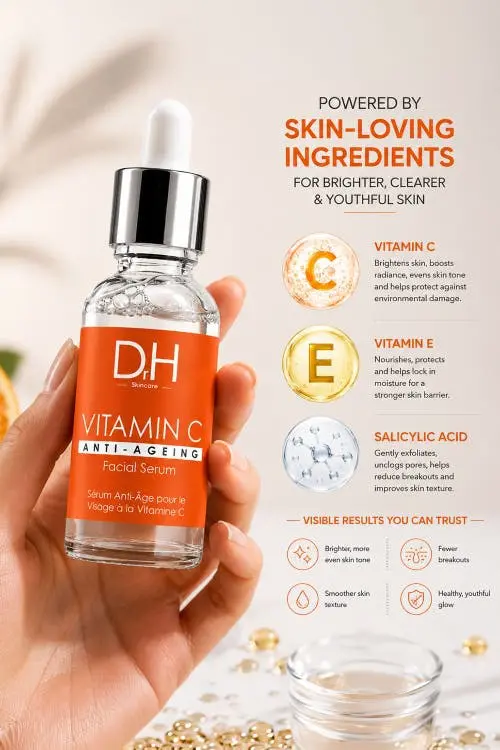 DR H Anti-ageing Vitamin C Facial Serum 30ml For Acne & Blemishes