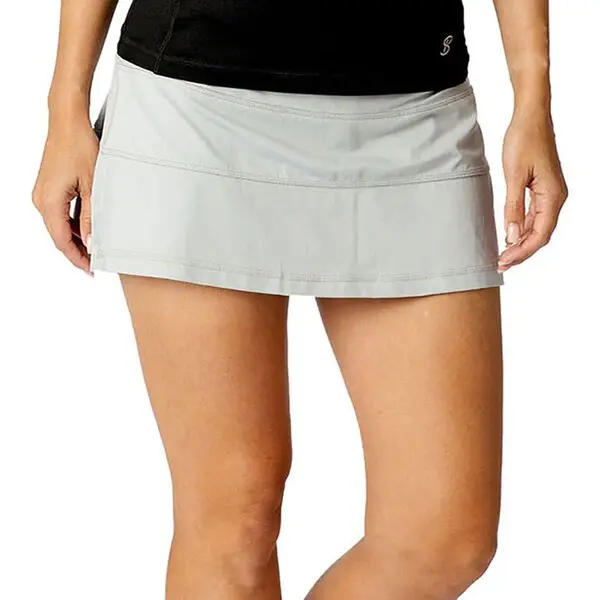 SOFIBELLA 14-in Panel Tennis Skirt - Stone
