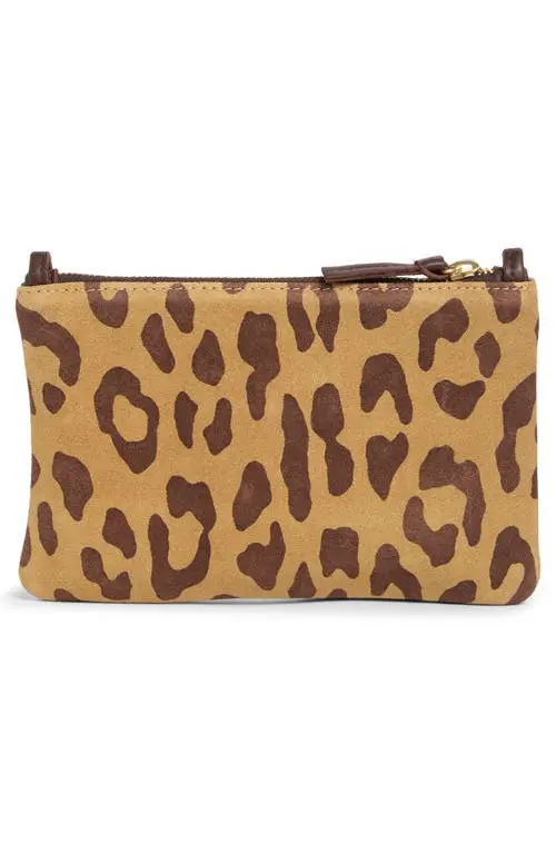 Clare V. Pablo Suede Feline Print Clutch