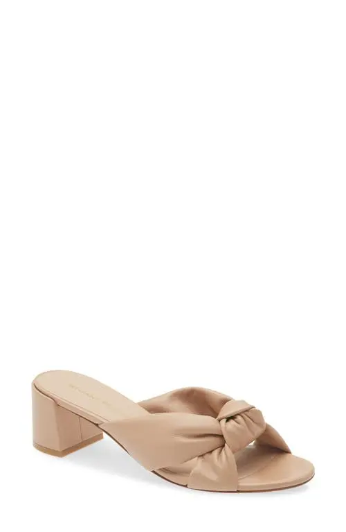 STUART WEITZMAN Soplaya Block Heel Slides - Adobe