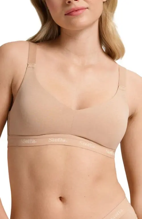 SIELLA Organic Cotton V-neck Bra - Beach Beige