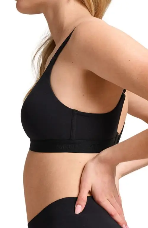 SIELLA Organic Cotton V-neck Bra - Black