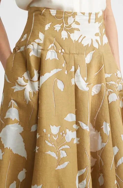 Lela Rose Floral Jacquard Full Skirt