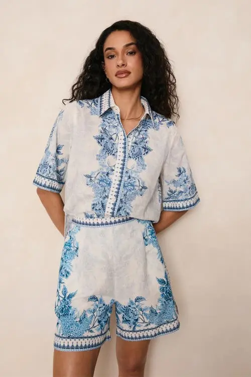 RAISHMA Printed Cotton Relaxed-fit Shorts