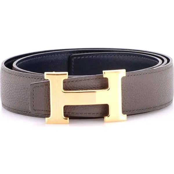 Hermès Constance Reversible Belt Leather Medium - Gray
