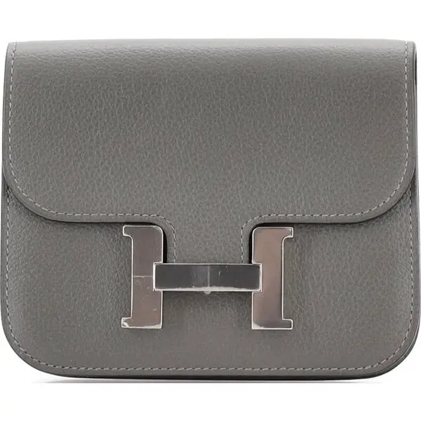 Hermès Constance Slim Wallet Evercolor - Gris Asphalte