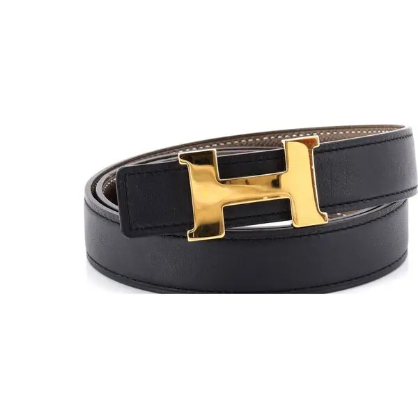 Hermès Constance Reversible Belt Leather Thin - Black