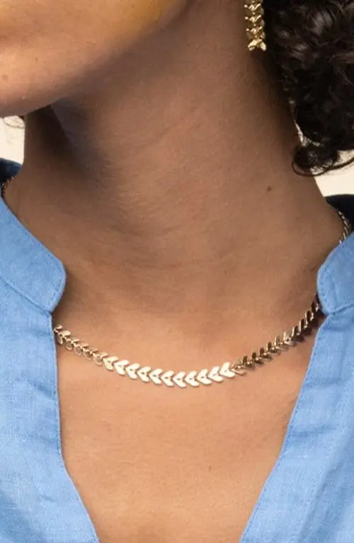 BEARFRUIT JEWELRY Elara Chevron Necklace And Earring Set - Gold