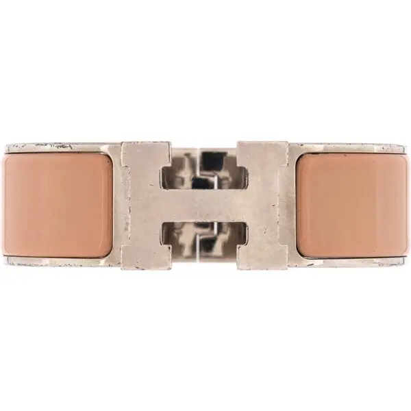 Hermès Clic H Enamel Wide Bracelet - Neutral