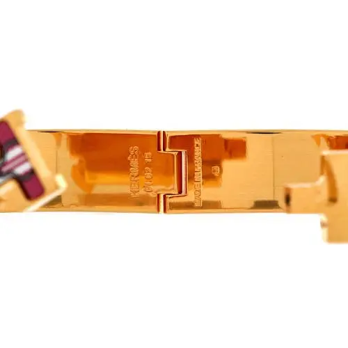 Hermès Clic H Bracelet Printed Enamel Narrow - Pink