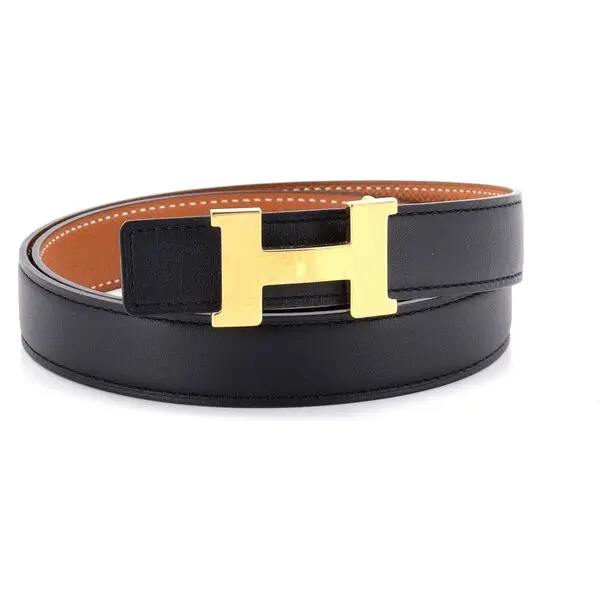 Hermès Constance Reversible Belt Leather Thin - Black