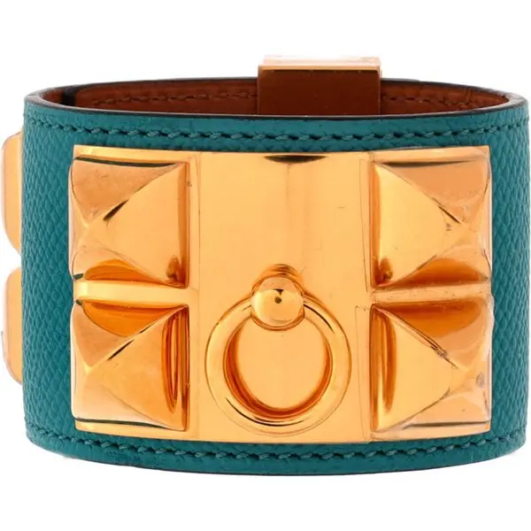 Hermès Collier De Chien Leather Bracelet - Blue