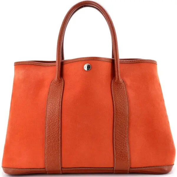 Hermès Garden Party Tote Toile And Leather 36 - Orange