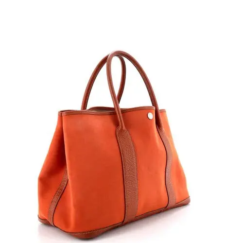 Hermès Garden Party Tote Toile And Leather 36 - Orange