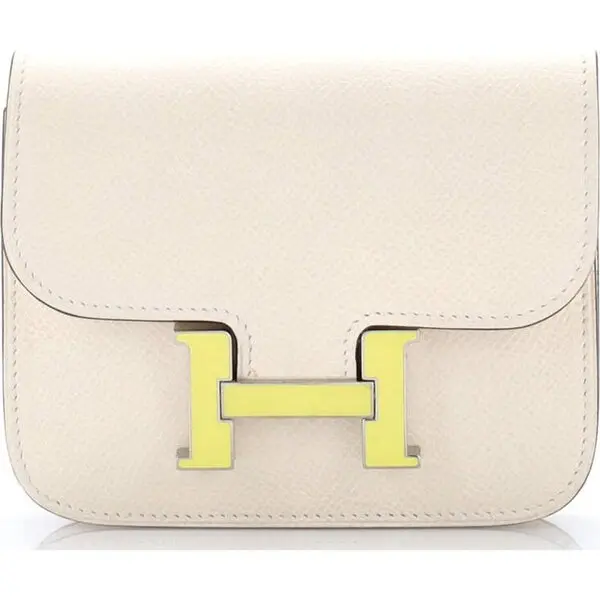 Hermès Constance Slim Wallet Epsom - White
