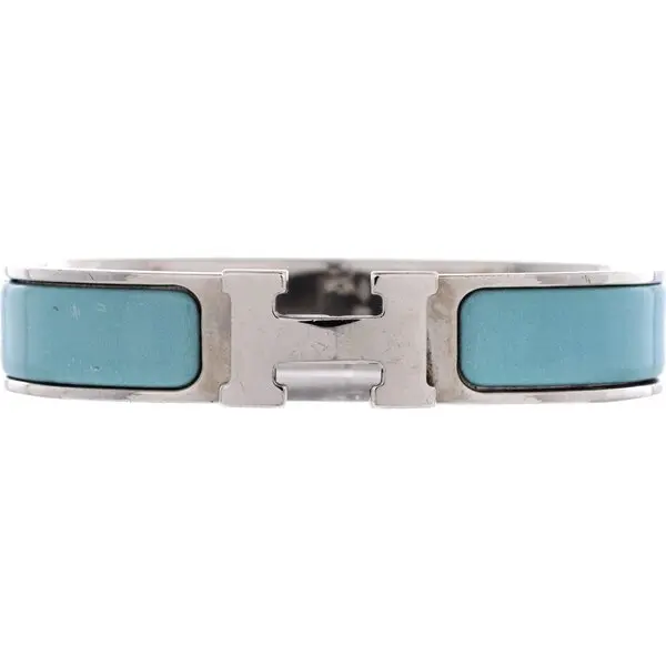Hermès Clic H Enamel Narrow Bracelet - Blue