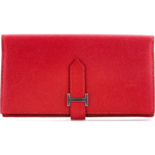 Hermès Bearn Wallet Epsom Long - Rubis