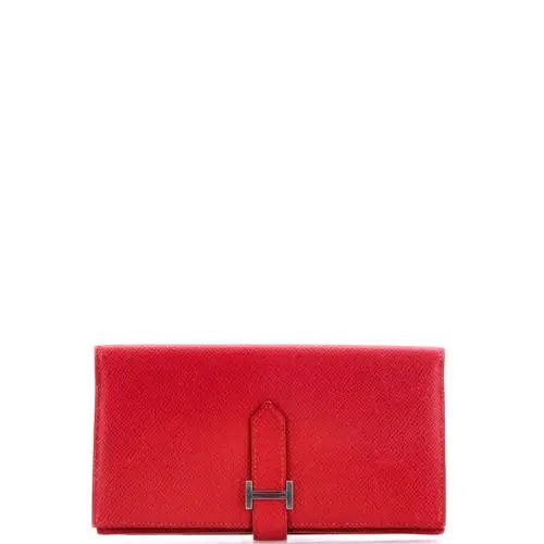Hermès Bearn Wallet Epsom Long - Rubis