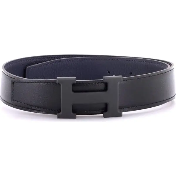 Hermès Constance Reversible Belt Leather With So Matte Hardware Wide - Black