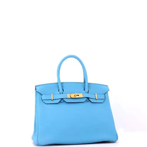 Hermès Birkin Handbag Togo With Gold Hardware 30 - Blue