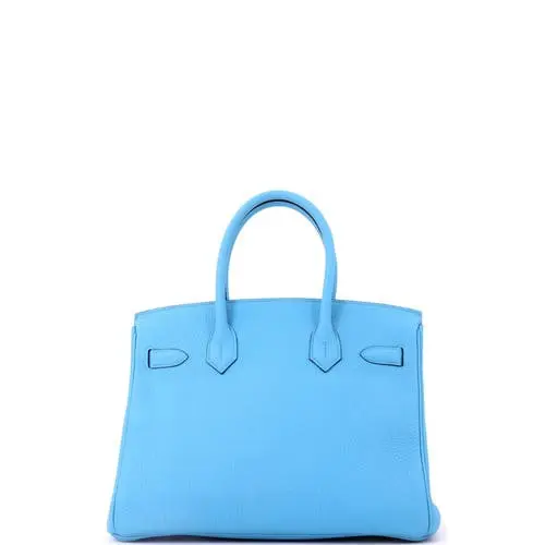 Hermès Birkin Handbag Togo With Gold Hardware 30 - Blue