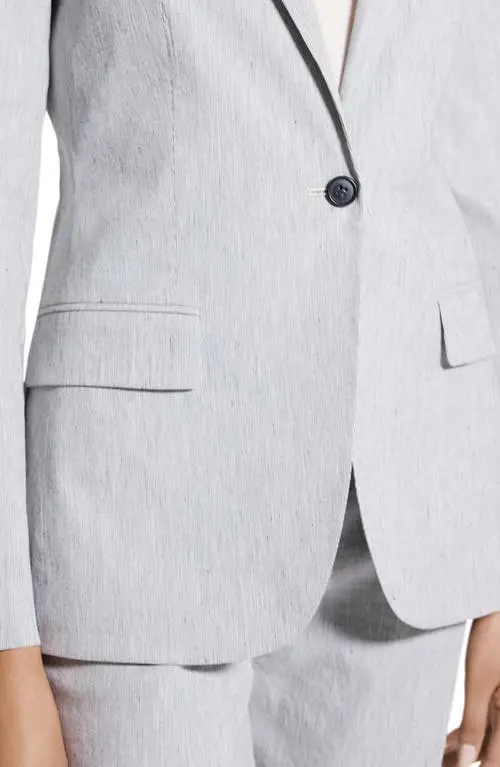 Theory Linen Blend Blazer - Black Multi