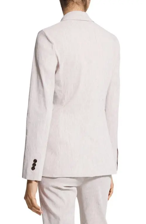 Theory Linen Blend Blazer - Cognac Multi