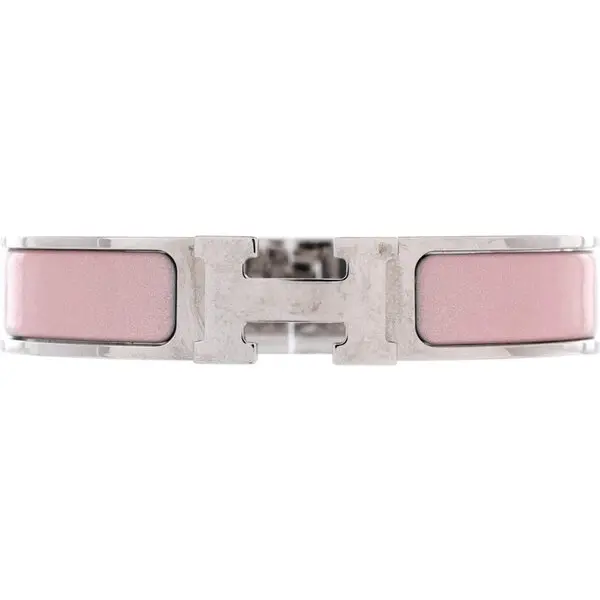 Hermès Clic H Bracelet Enamel Narrow - Pink