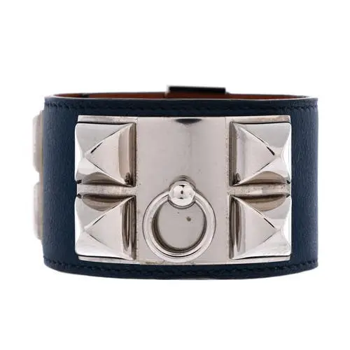 Hermès Collier De Chien Leather Bracelet - Blue
