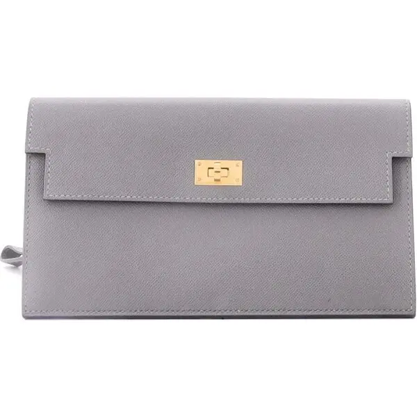 Hermès Kelly Pocket Wallet Madame Long - Gris Meyer