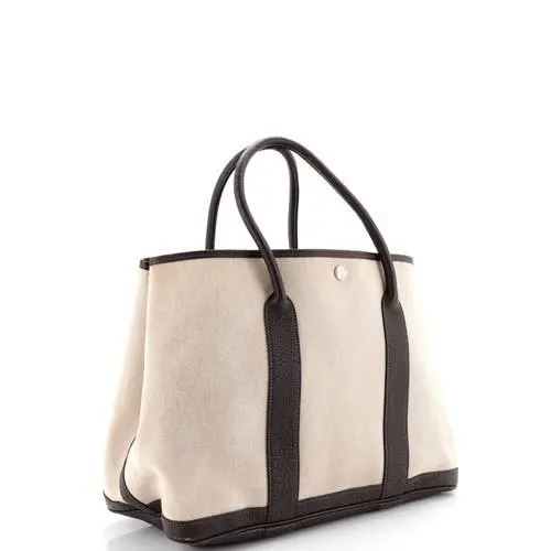 Hermès Garden Party 36 Tote Toile And Leather - Ebene