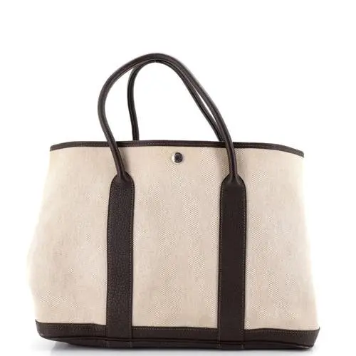 Hermès Garden Party 36 Tote Toile And Leather - Ebene