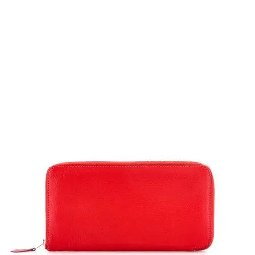 Hermès Azap Zip Around Wallet Chevre Mysore Long - Red